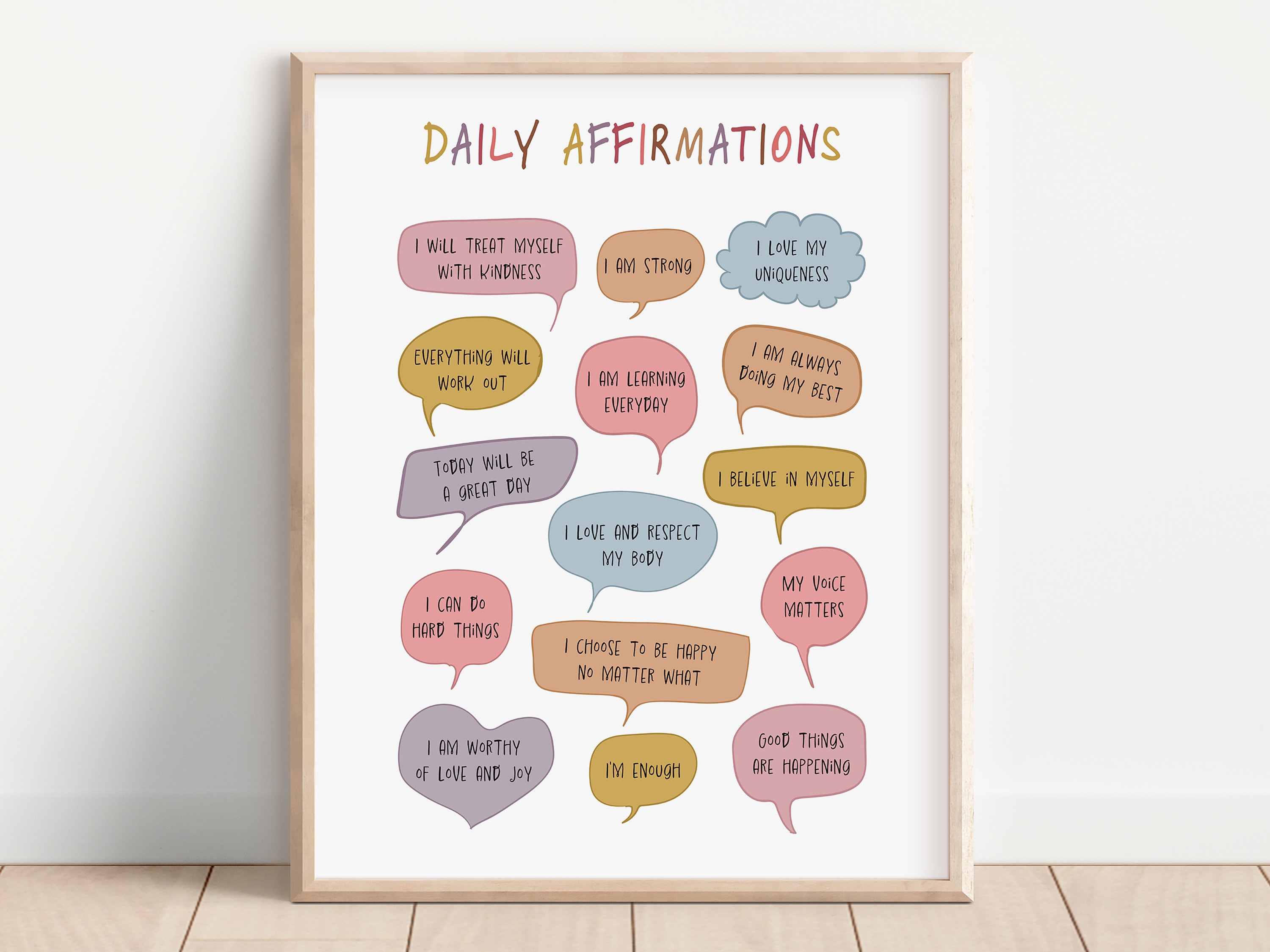 Daily Affirmations Mental Health Poster Therapy Office - Etsy
