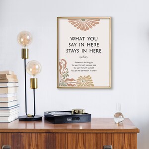 What You Say in Here Stays in Here, Confidentiality Poster, Psychology ...