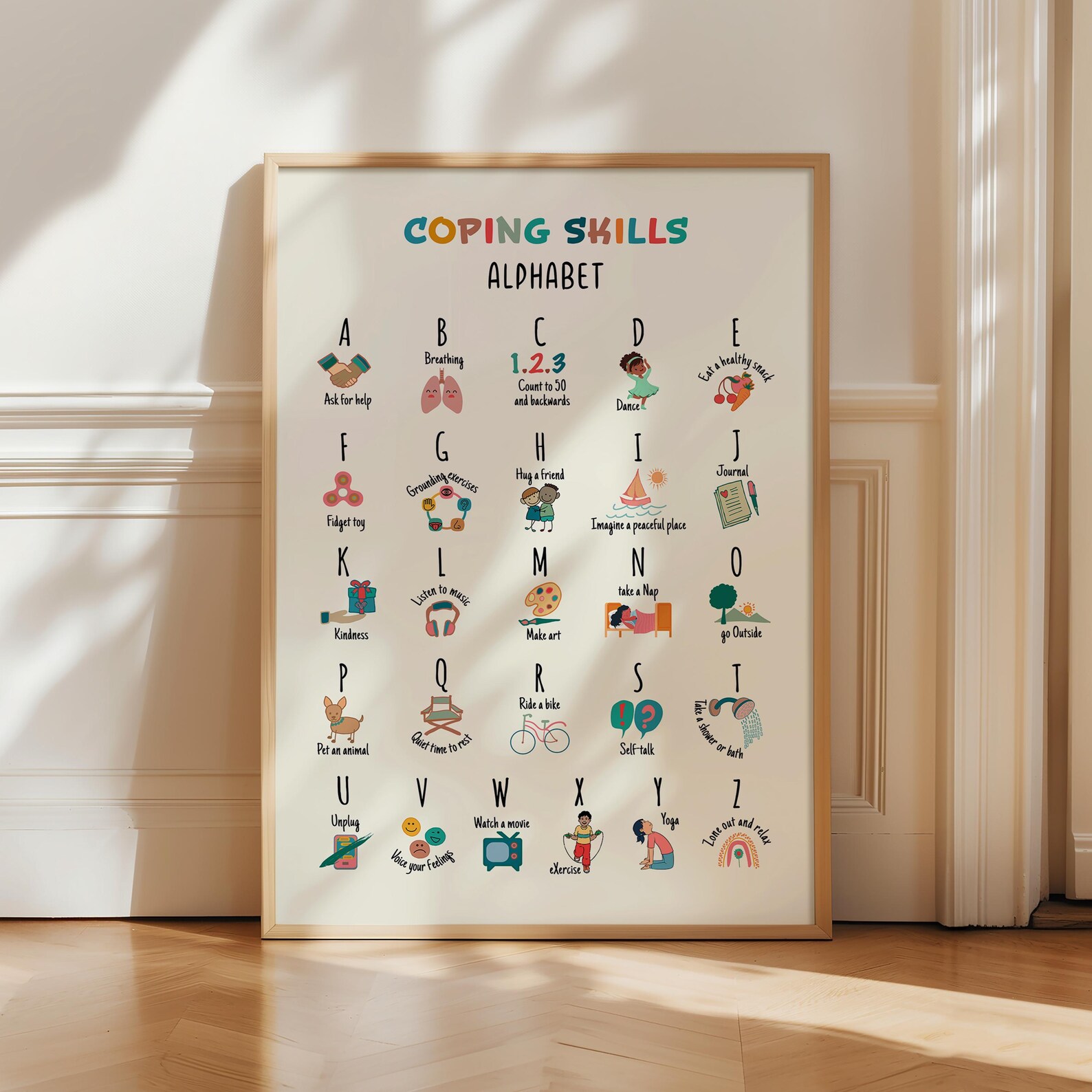 Coping Skills Alphabet Poster, ABC Coping Skills for Kids, School ...