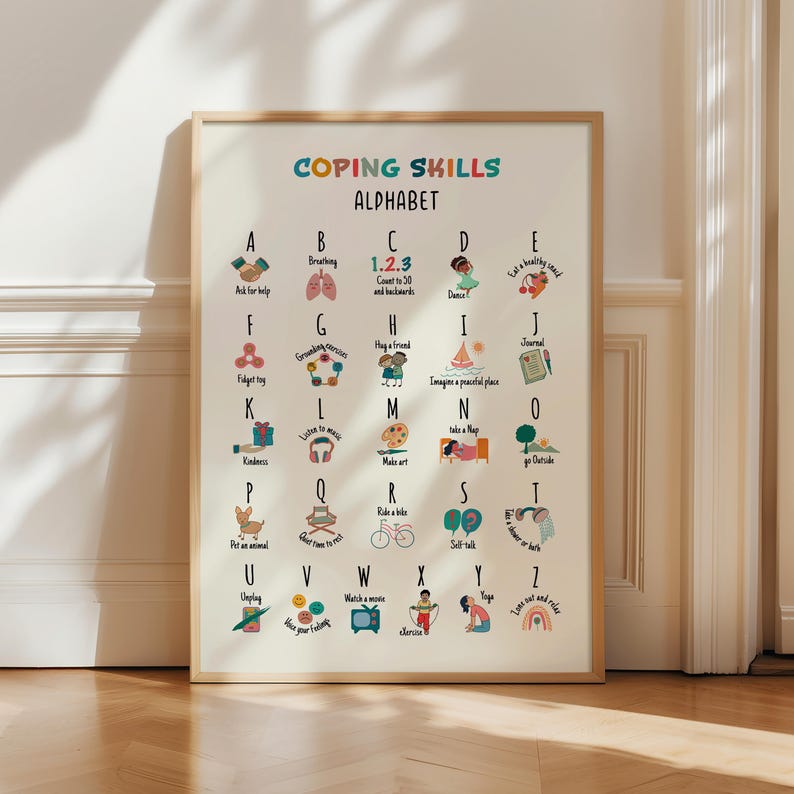 Coping Skills Alphabet Poster, ABC Coping Skills for Kids, School ...