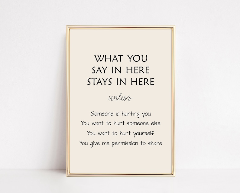 Confidentiality Sign What You Say in Here Stays in Here - Etsy