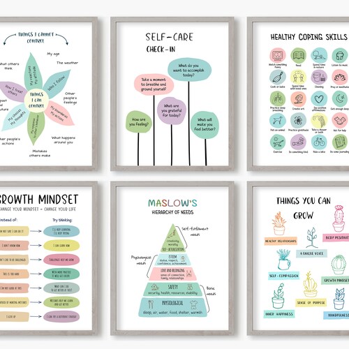 Mental Health Posters Therapy Office Decor Bundle Set of 6 - Etsy