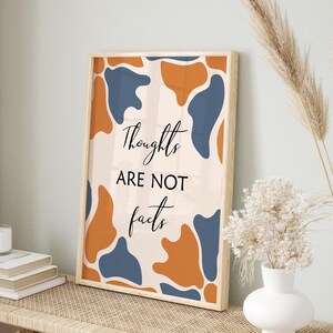 Thoughts Are Not Facts Printable, Mental Health Wall Art for Therapy ...