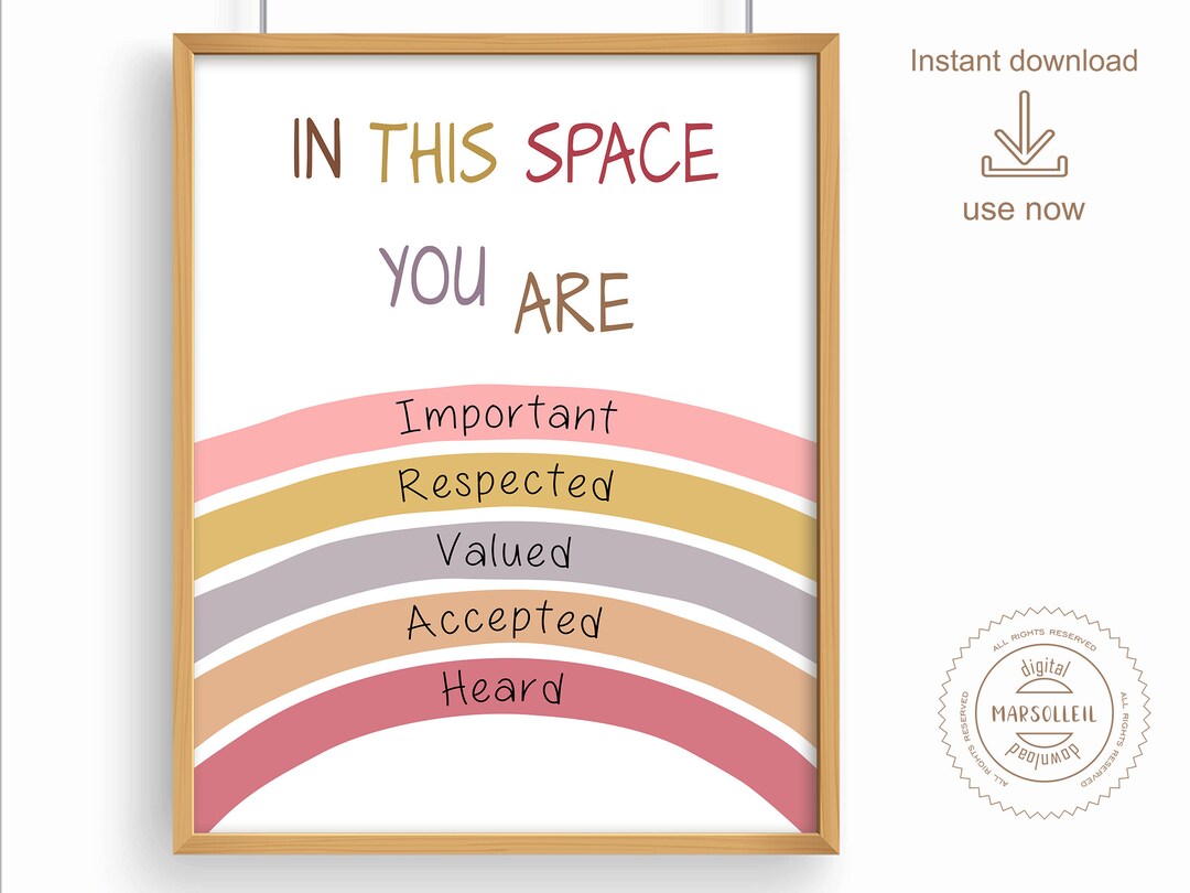 Safe Space Poster Therapy Office Decor School Social Work - Etsy