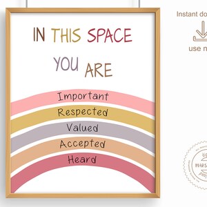 Safe Space Poster, Therapy Office Decor, School Social Work, Classroom ...