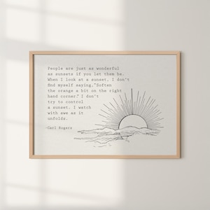 Carl Rogers Sunset Quote Printable, Mental Health Wall Art, Psychology ...