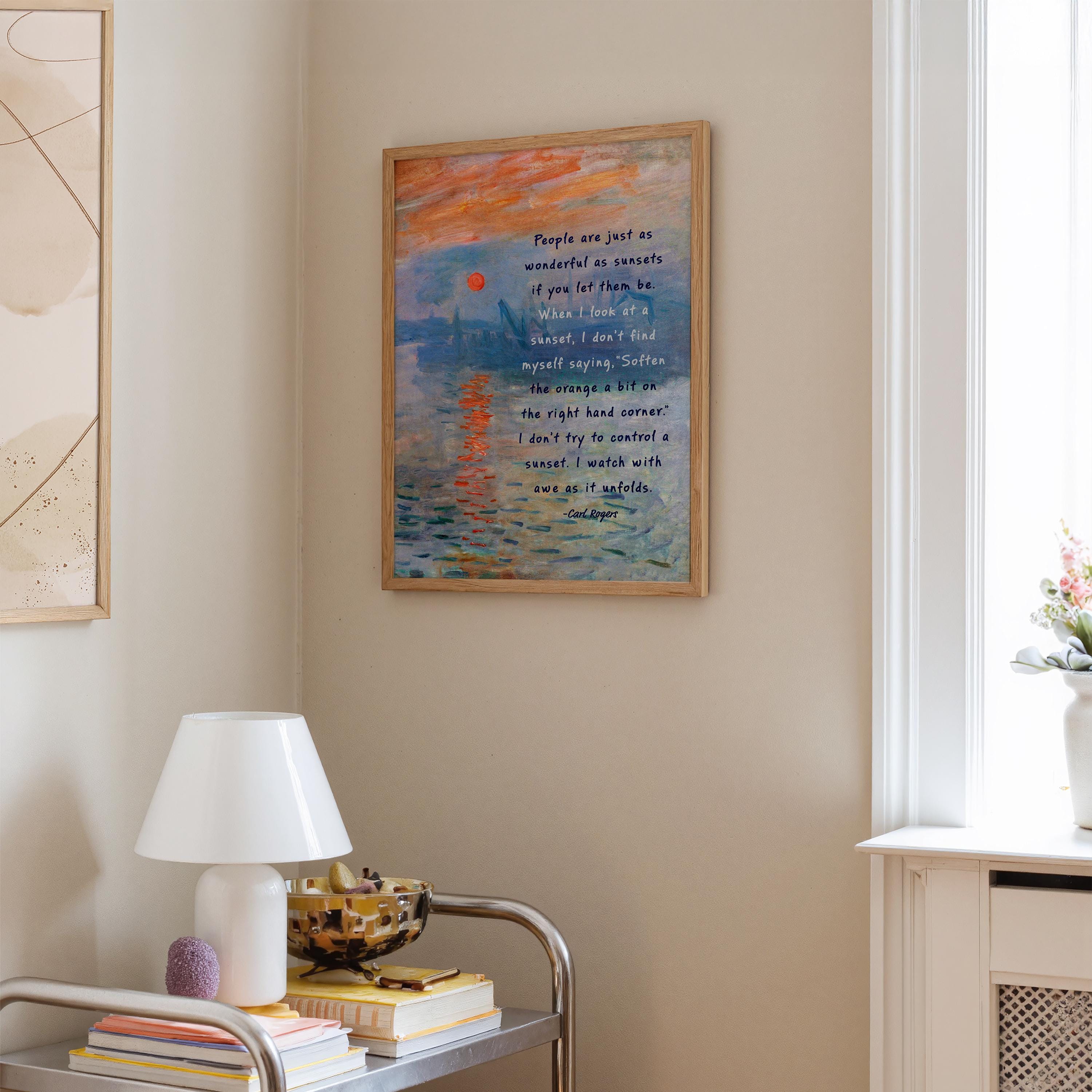 Carl Rogers Sunset Quote, Mental Health Wall Art, Mental Health Quotes ...