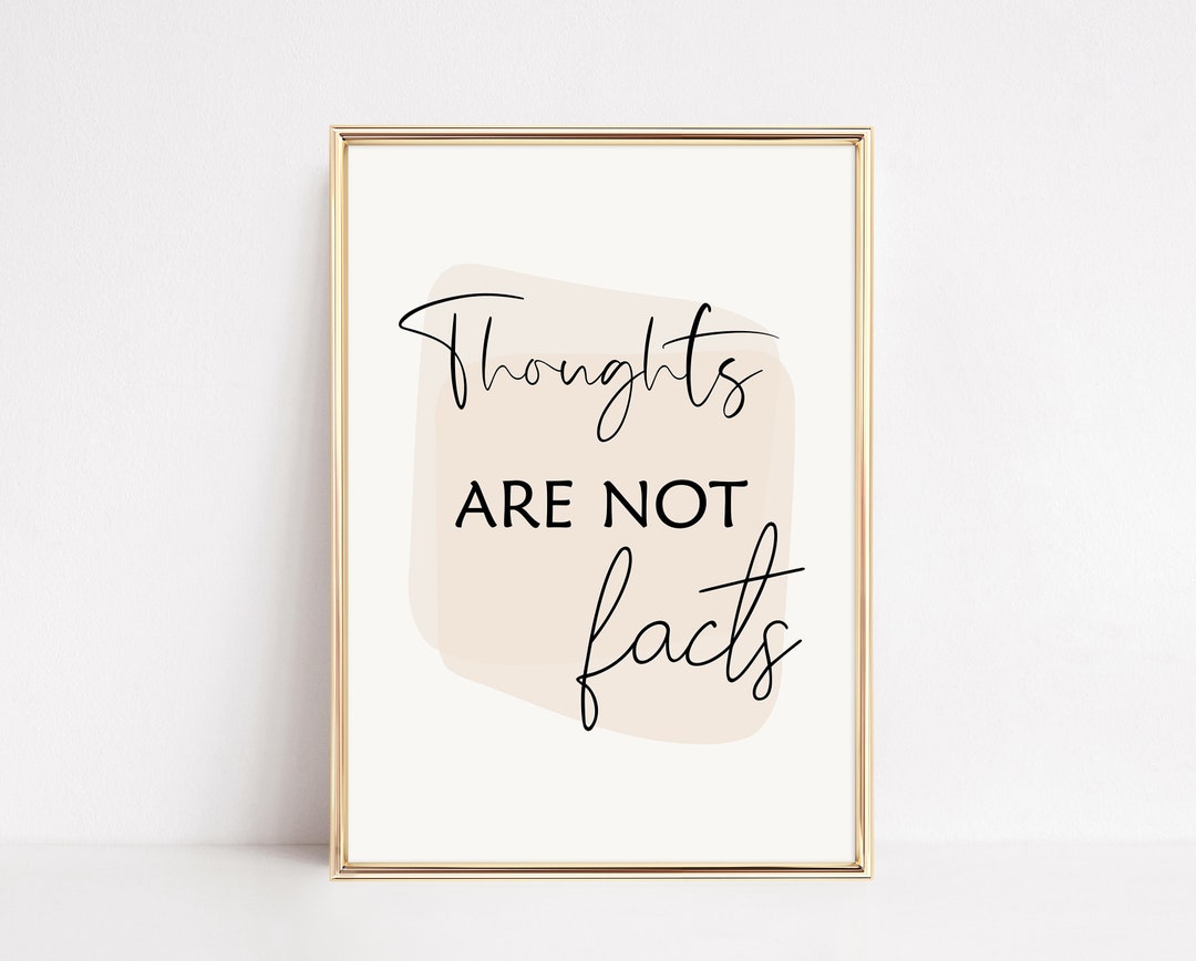 Thoughts Are Not Facts Poster, Mental Health Wall Art, Therapy Office ...