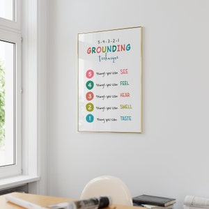 Anxiety Grounding Poster, Grounding Techniques, School Psychologist ...