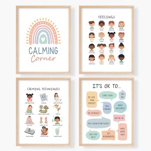 Calming Corner Bundle, Playroom Wall Art for Kids, Set of 4 Prints for ...