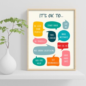 Its OK to Not Be OK, Mental Health Poster, School Counselor, Classroom ...
