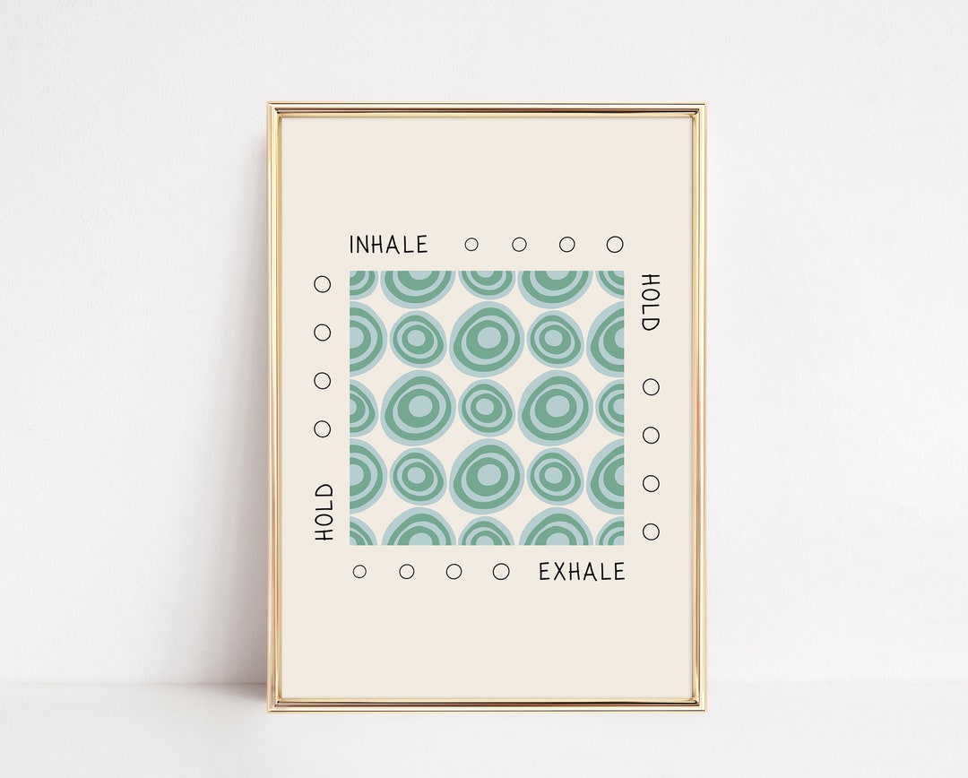 Mindful Breathing Poster, Therapy Office Decor, Breathing Exercises ...