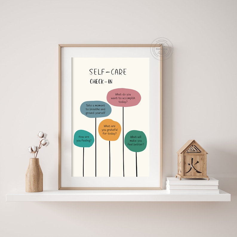 Self Care Check In Daily Checklist Self Care Art Prints - Etsy
