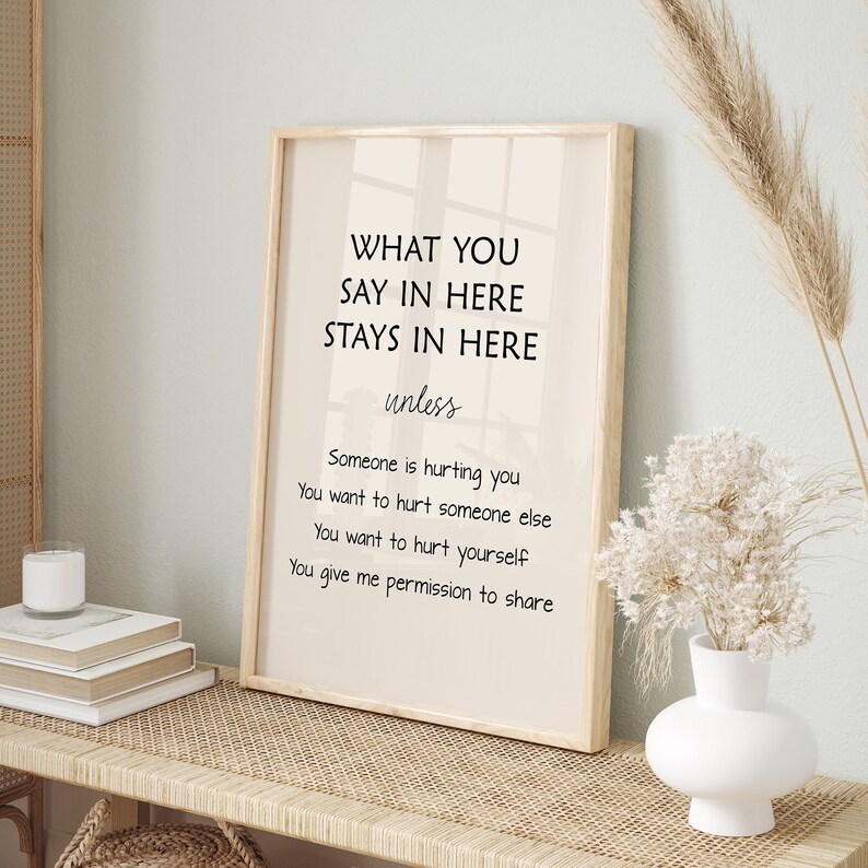 Confidentiality Sign What You Say in Here Stays in Here - Etsy
