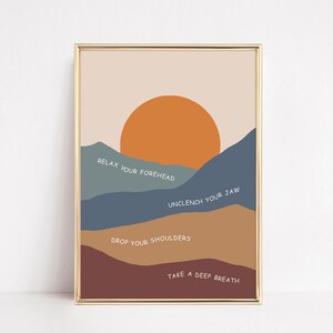 Grounding Technique Poster, Relax Sequence, Anxiety Grounding Print for ...