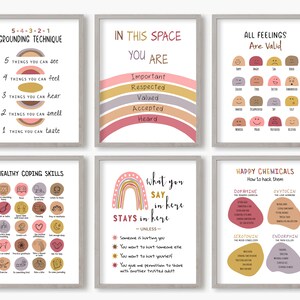 Therapy Print Bundle, Mental Health, Set of 6 Posters, Therapy Office ...