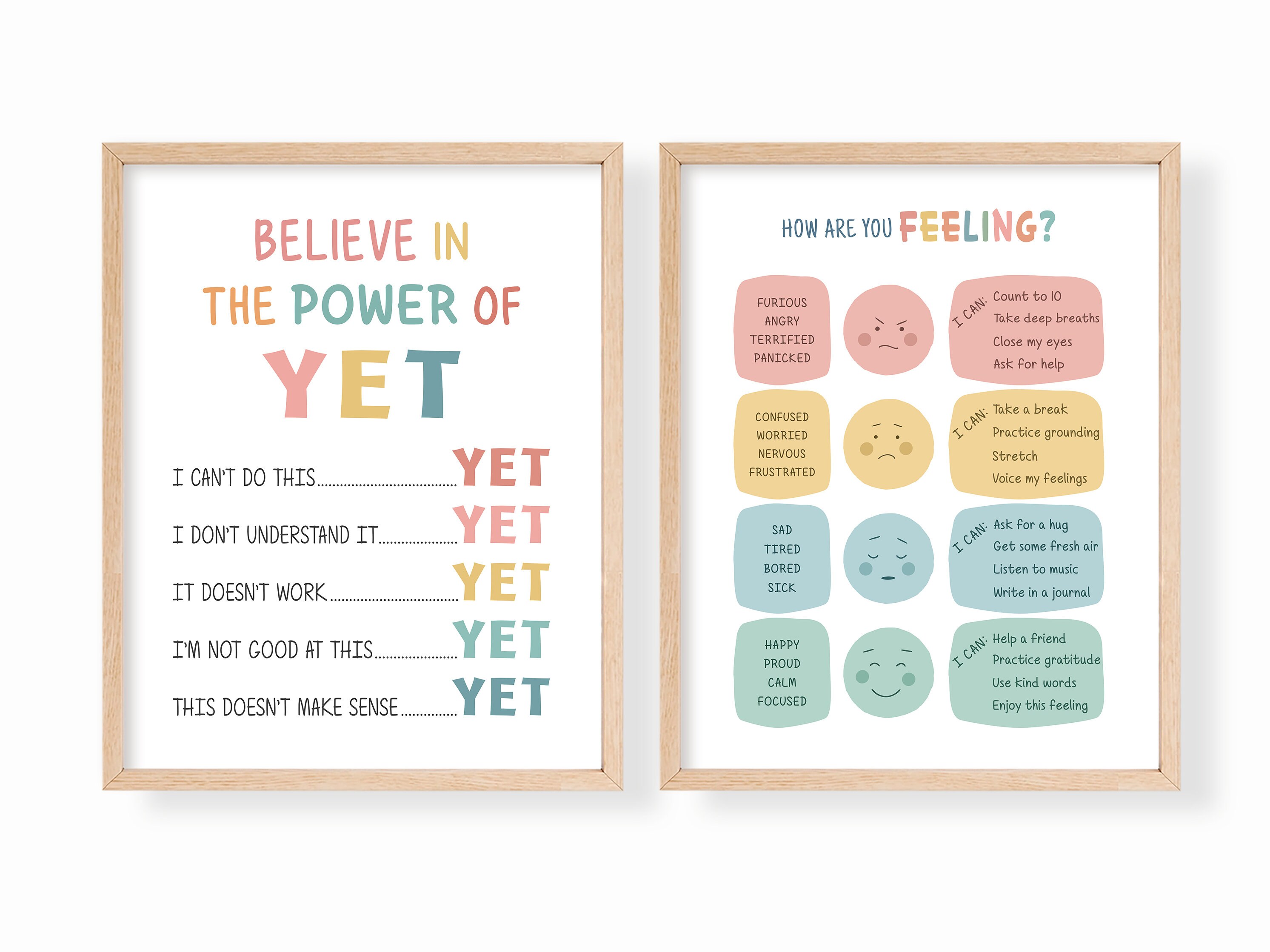 Calming Corner, Set of 20 Psychology Prints for Classroom Decor, Kids ...