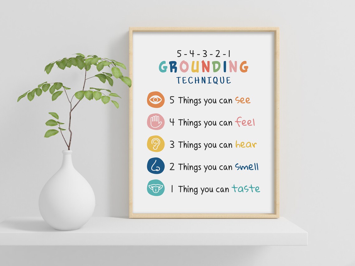 Grounding Technique Anxiety Grounding Poster Calming Corner - Etsy