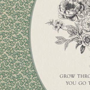 Grow Through What You Go Through, Vintage Office Decor, Mental Health ...