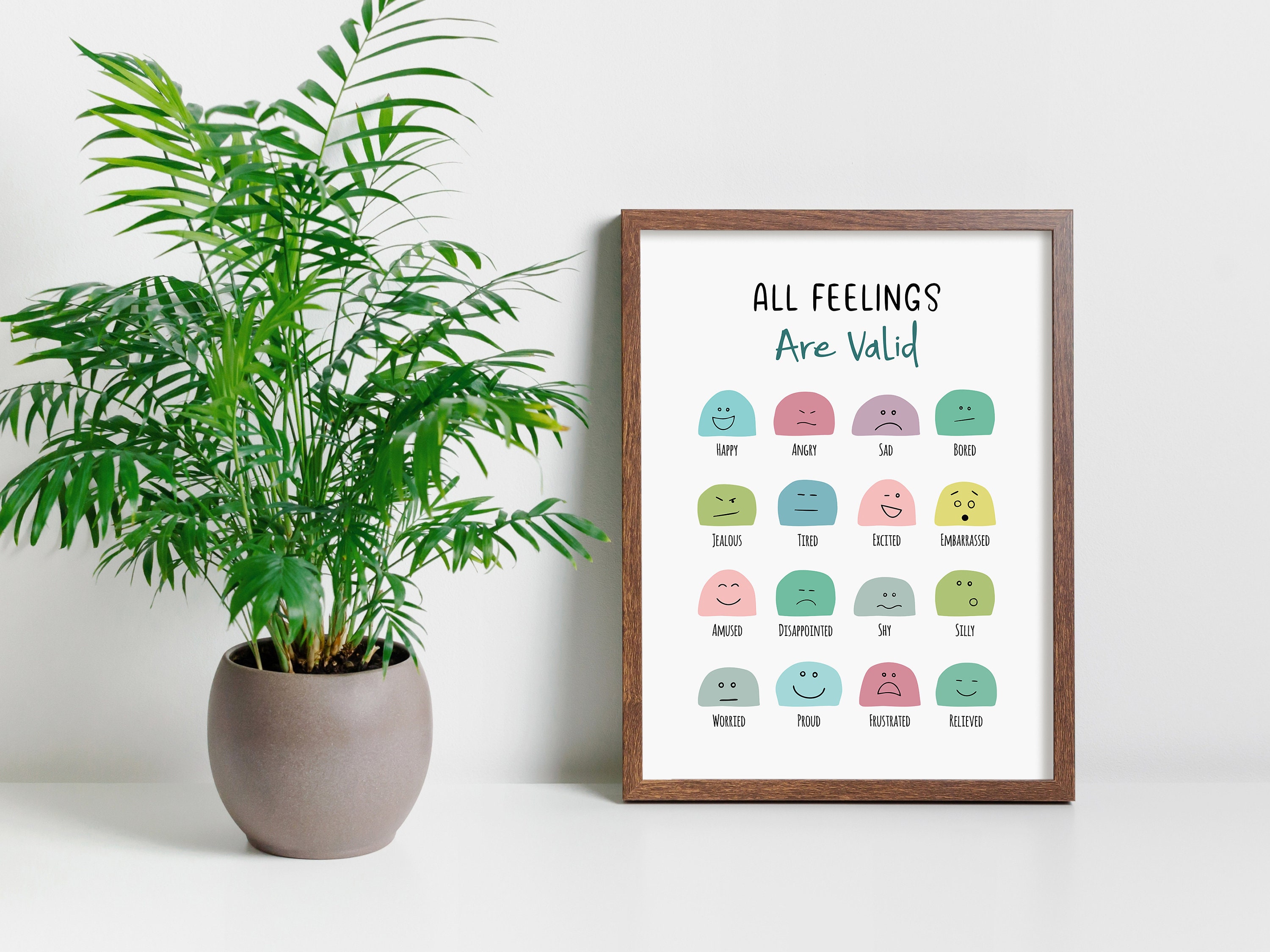 All Feelings Are Valid, Therapy Office Decor, Psychology Art, Emotions ...