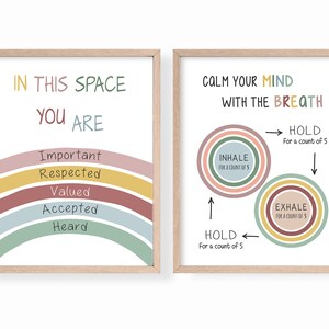 Set of 12 Psychology Posters, Calming Corner Bundle for Classroom Decor ...