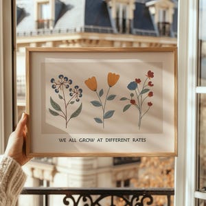 We All Grow at Different Rates, Mental Health Poster, Printable Wall ...