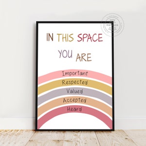 Safe Space Poster Therapy Office Decor School Social Work - Etsy