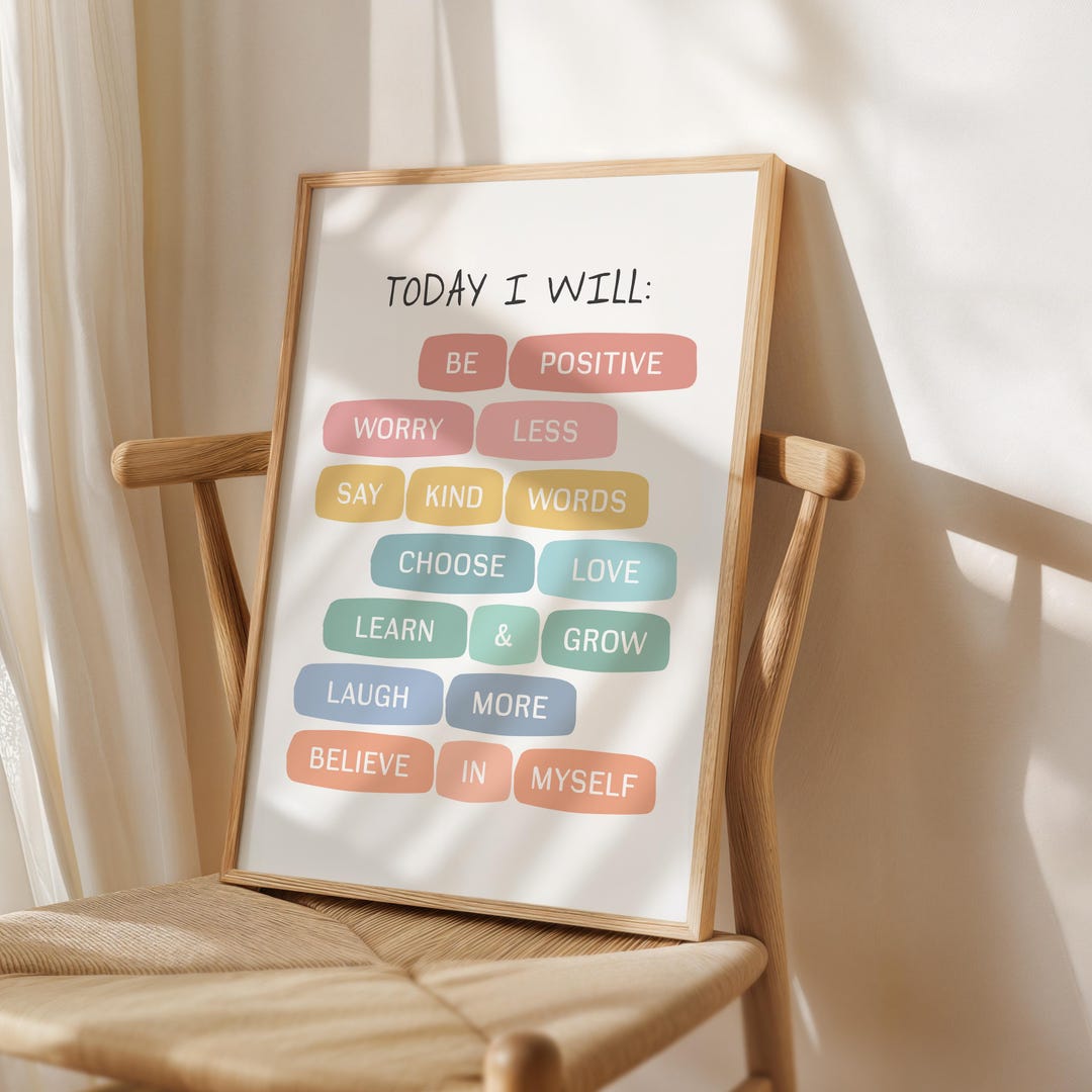 Affirmations Poster, Mental Health Print, Therapy Office Decor ...