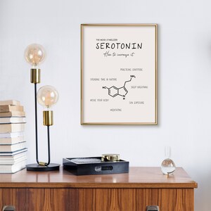Serotonin Printable, Happy Chemicals Wall Art, Therapy Office Decor ...