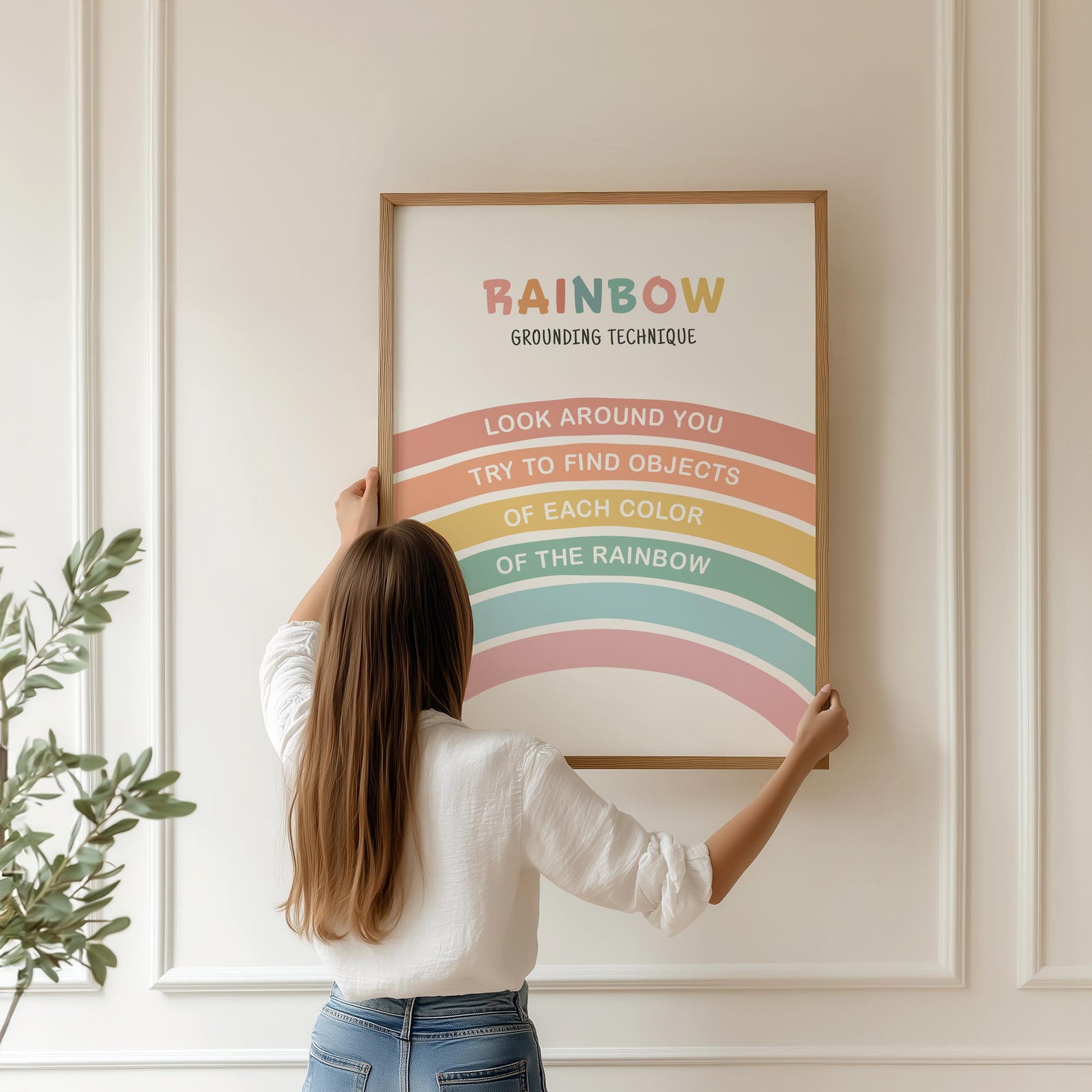Rainbow Technique Poster, Anxiety Grounding, Mental Health, Calm Down ...
