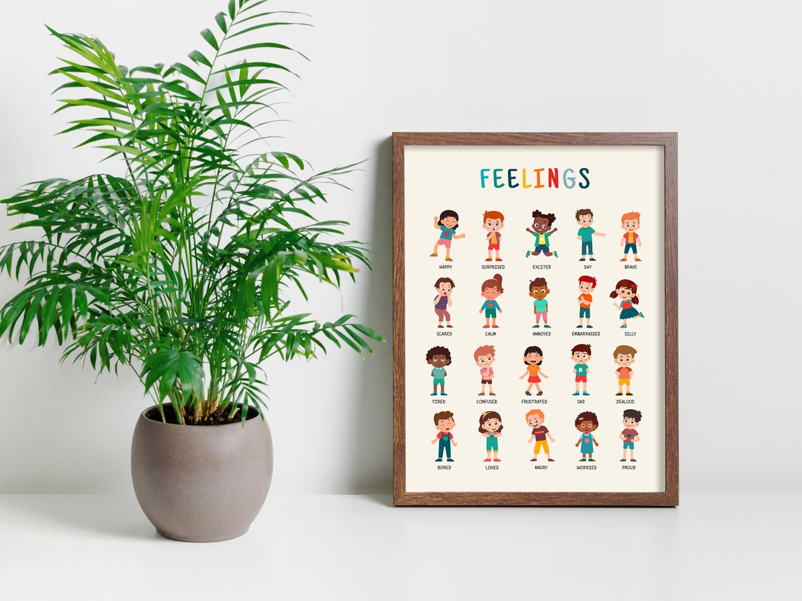 Feelings Poster Emotions Chart Therapy Office Decor - Etsy