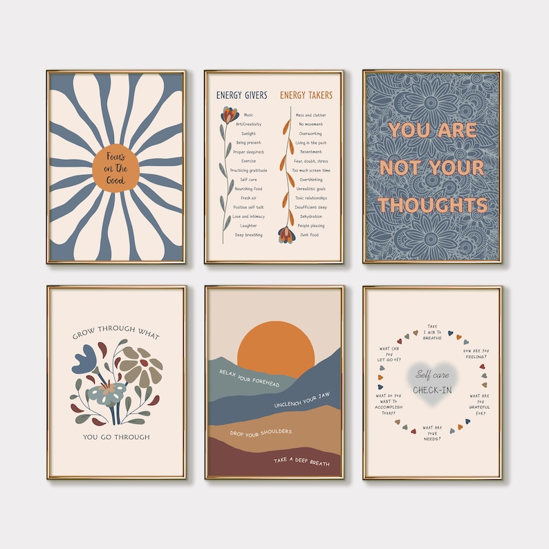 25 Mental Health Posters for Therapy Office Decor, Psychology Quotes ...