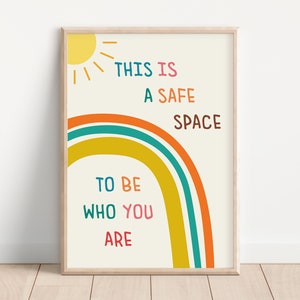 Safe Space Poster, Therapy Office Decor, Calm Corner, School Social ...