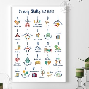 Coping Skills Alphabet Poster School Counselor Office Decor | Etsy