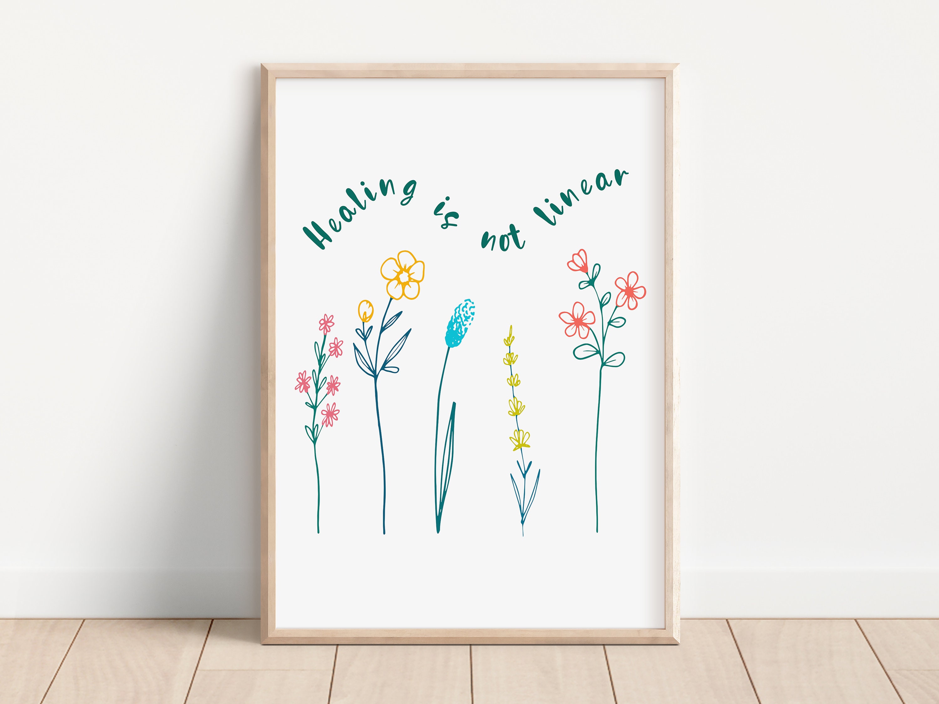 Healing is Not Linear, Therapy Office Decor, Mental Health Poster, Its ...