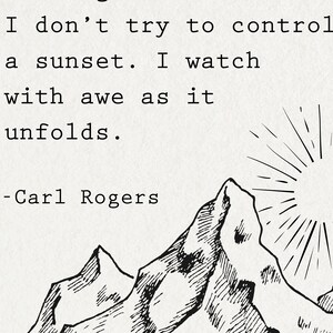 Carl Rogers Quote Printable, Mental Health Wall Art, Sunset Quote Print ...