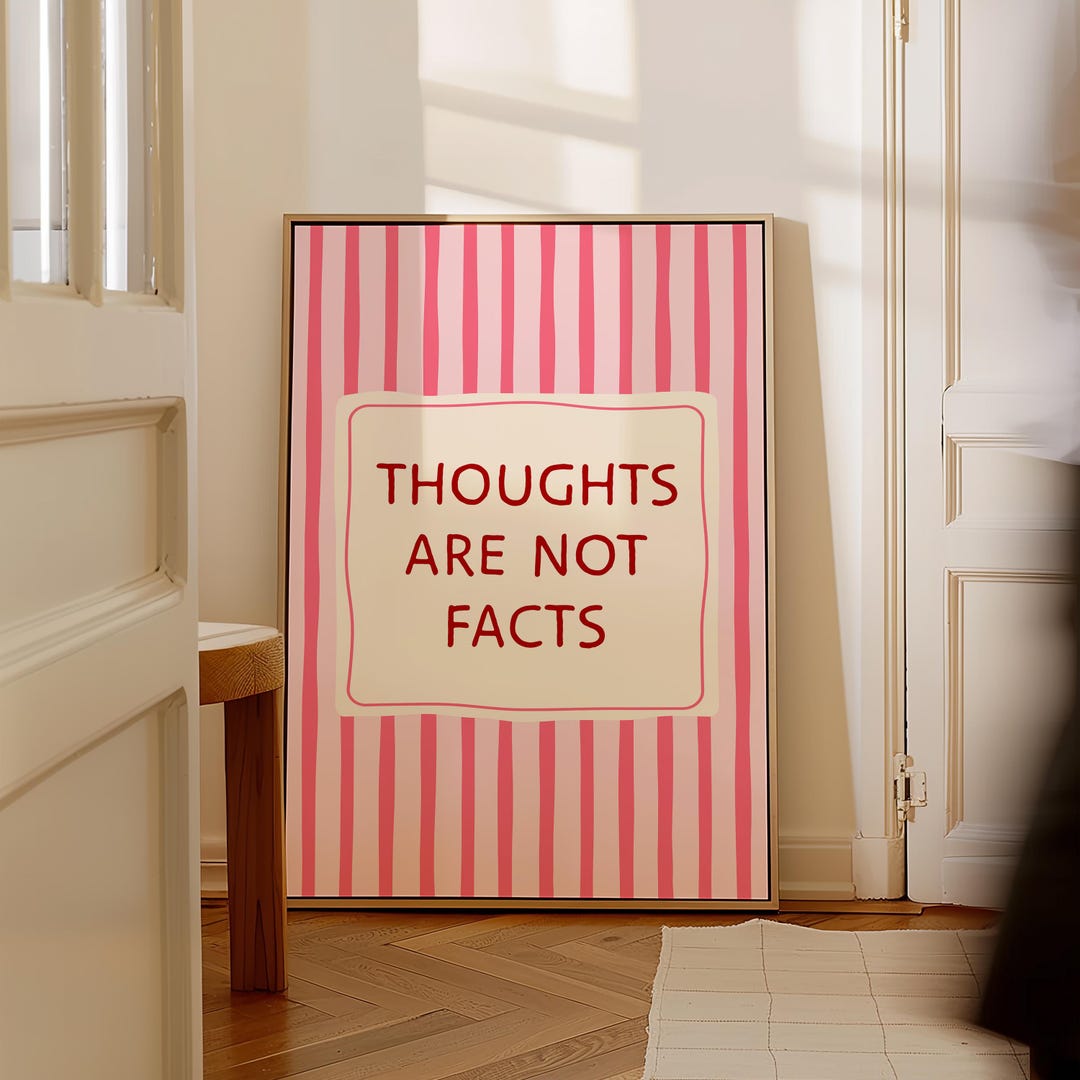 Thoughts Are Not Facts, Mental Health Wall Art, Therapy Office Decor ...