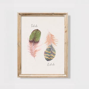 Inhale Exhale Poster, Mindfulness Wall Art, Inhale Exhale Sequence ...