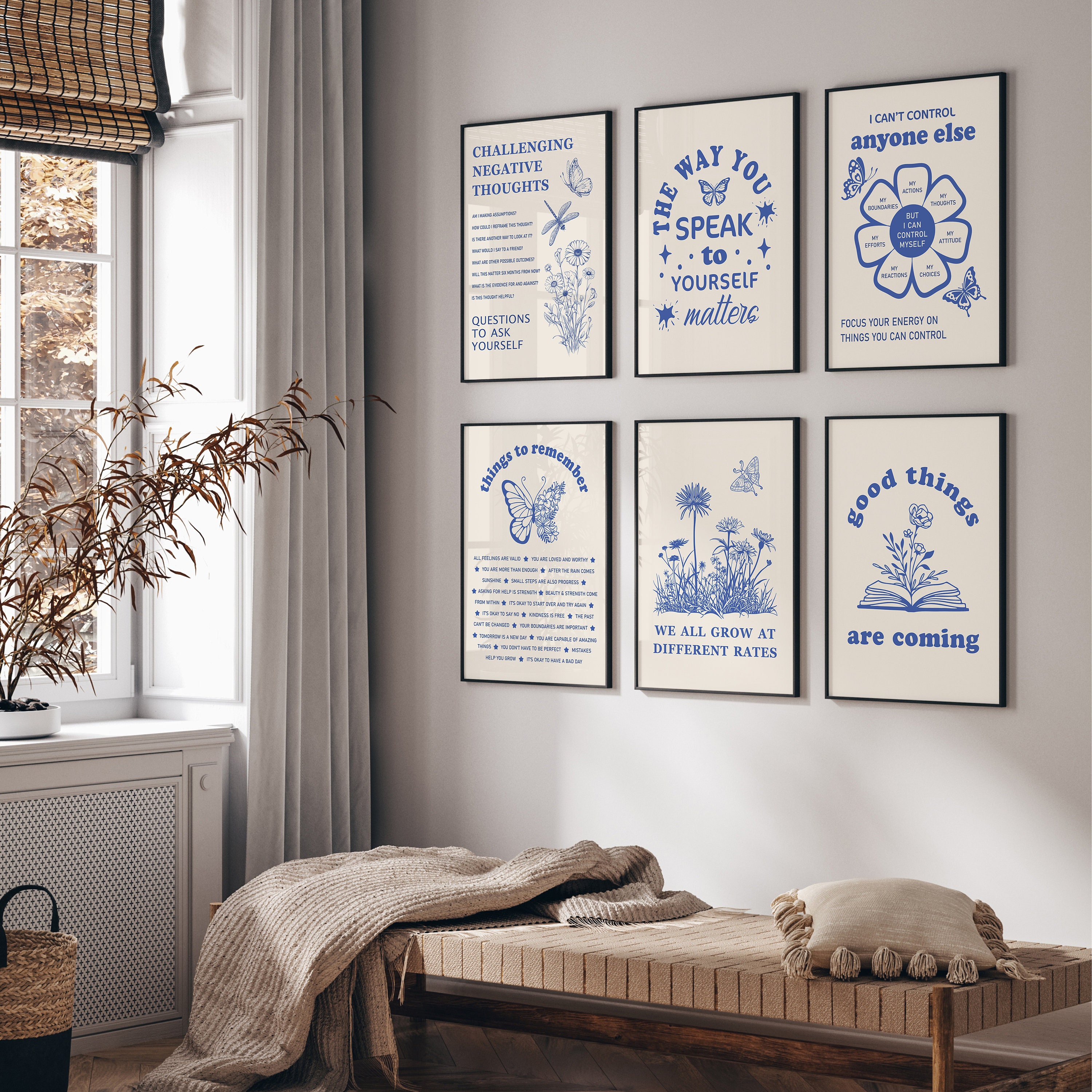 6 Mental Health Prints, Printable Wall Art for Therapy Office Decor ...