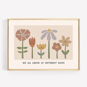 Mental Health Poster, We All Grow at Different Rates Printable, Therapy ...