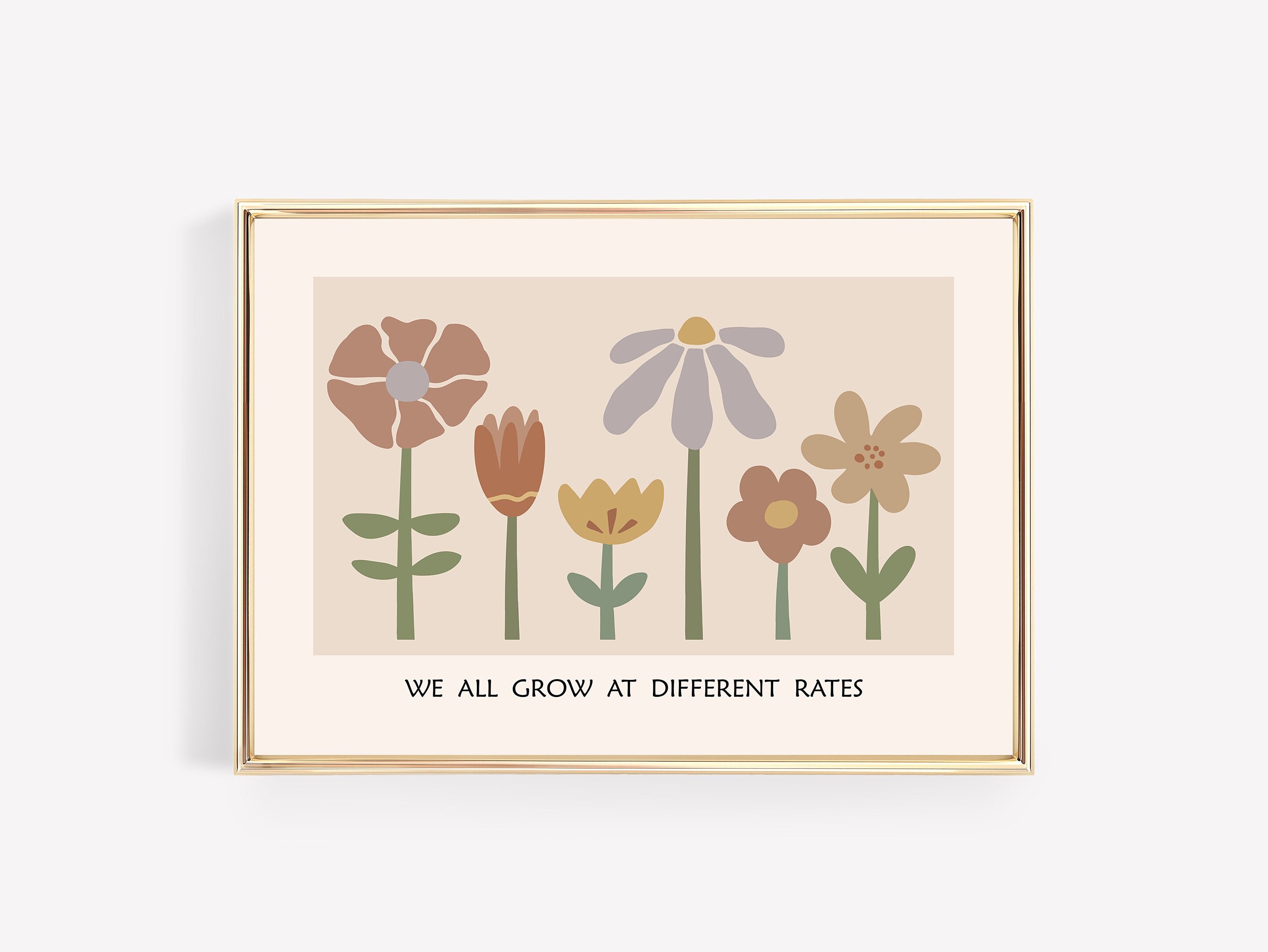 Mental Health Poster, We All Grow at Different Rates Printable, Therapy ...