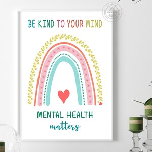 Therapy Office Decor, Set of 4 Posters, Mental Health Posters ...
