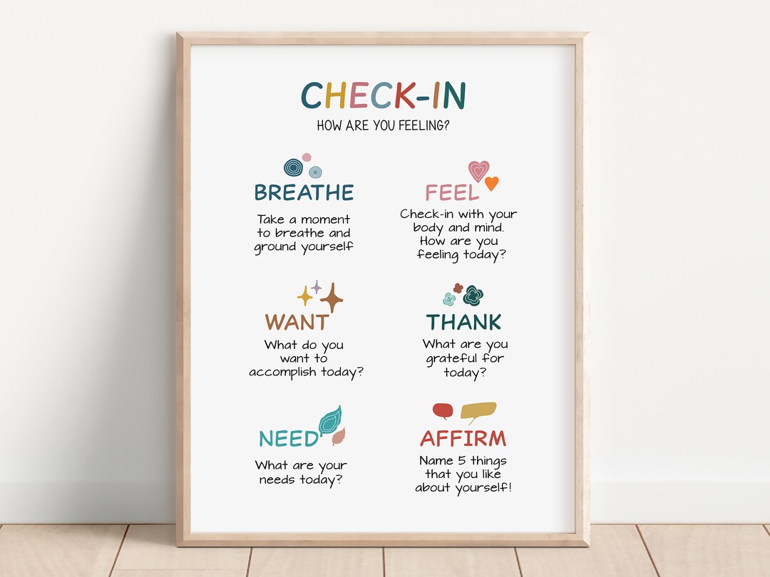 Daily Check-in Poster Daily Checklist Therapy Office Decor - Etsy Australia