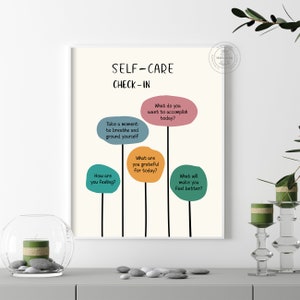 Self Care Check In Daily Checklist Self Care Art Prints - Etsy