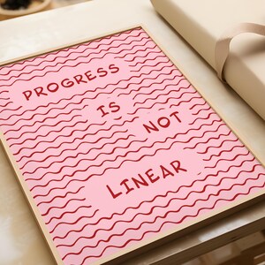 Progress is Not Linear, Mental Health Wall Art, Positive Thinking ...