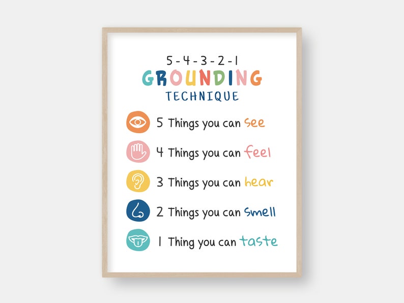 Grounding Technique Anxiety Grounding Poster Calming Corner - Etsy