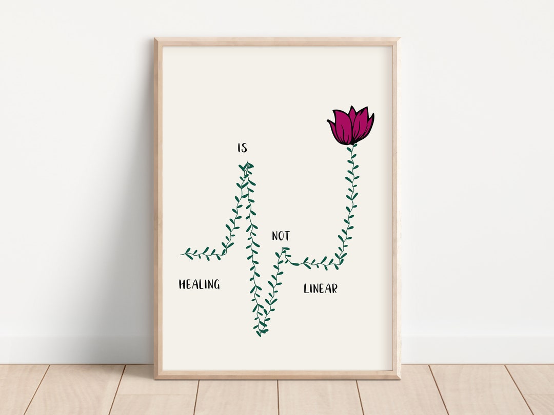 Healing is Not Linear Printable Wall Art, Mental Health Digital Print ...