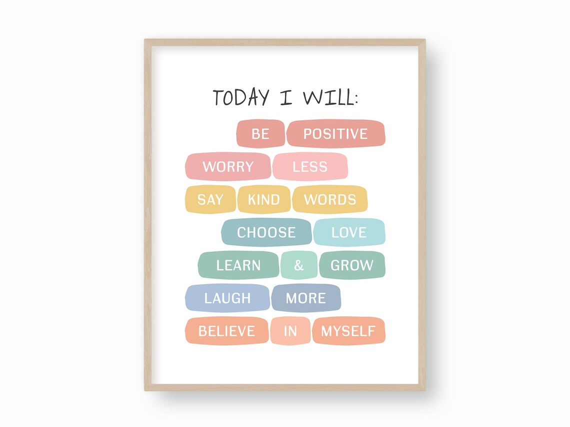 Affirmations Poster, Mental Health Print, Therapy Office Decor ...