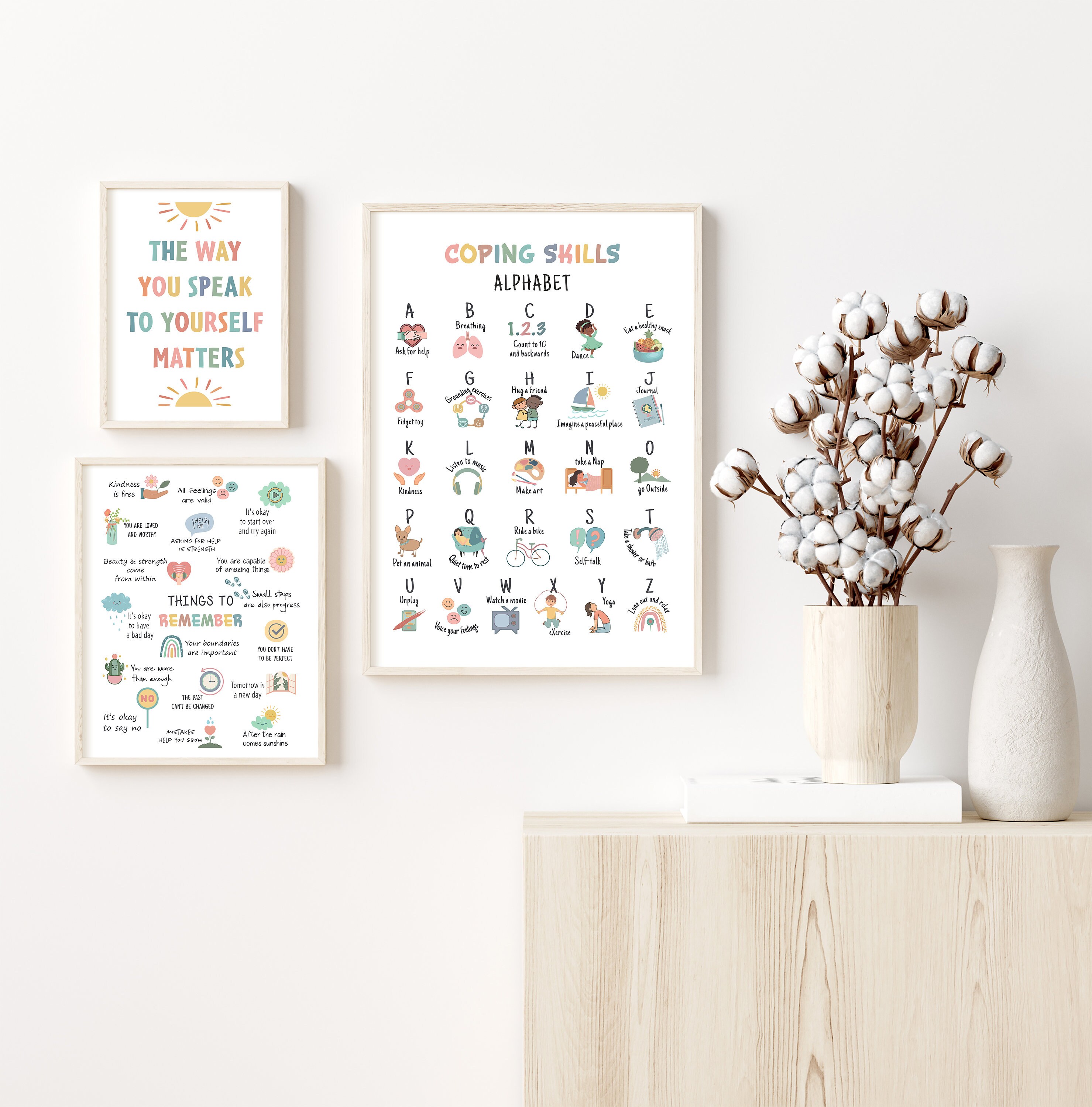 Mental Health Posters Set of 3 Psychology Prints Coping - Etsy