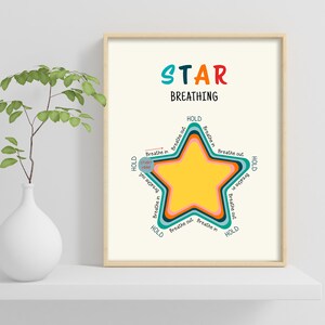 Breathing Exercises, Mindful Breathing Poster, Star Breathing, Anxiety ...
